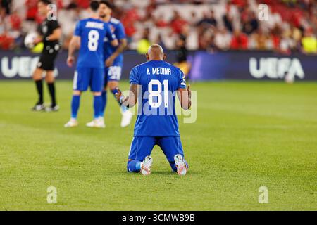 Kevin Medina seen during Champions League 25 26 league phase game ...
