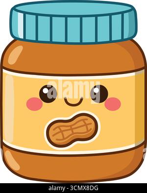 Nut butter jar icon cartoon vector. Bread caramel. Swirl cream Stock ...