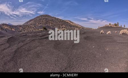 Volcanic cinder hills in Coconino National Forest near Sunset Crater ...