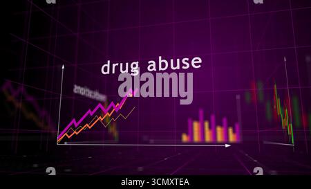 Drug abuse and pharmacy addiction charts and graphs diagram concept 3d ...