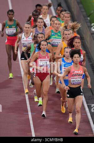 Ririka Hironaka, of Japan, competes during a heat in the women's 5000 ...