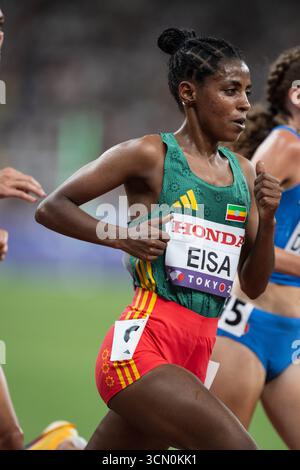 Medina Eisa of Etheopia competing in the Women's 5000m Qualifying ...