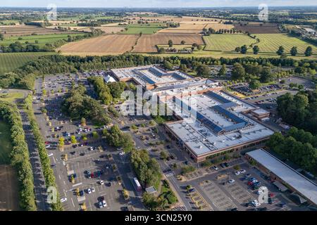 Aerial view of Designer Outlet York, North Yorkshire, UK Stock Photo ...