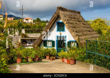 a traditional Santana House or Casas de Colmo at the town of Santana in ...
