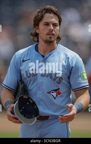 Toronto Blue Jays' Addison Barger connects for a solo home run against ...