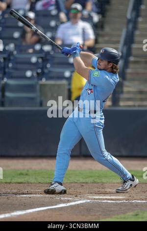 Toronto Blue Jays' Addison Barger warms up prior to Game 3 of baseball ...