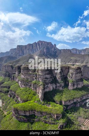 Aerial photography of Taihang Grand Canyon in Linzhou, Anyang City ...