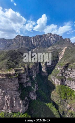 Aerial photography of Taihang Grand Canyon in Linzhou, Anyang City ...
