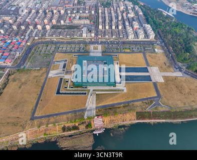 Aerial photography of Yin Ruins Museum in Anyang City, Henan Province ...