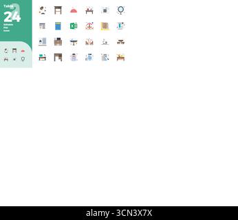 Perfectly balanced 24 Flat Color PIXEL perfect vector icons for Flask ...