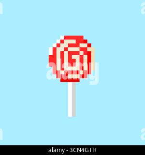 Vector Illustration of lollipop with Pixel Art Design, perfect for game ...