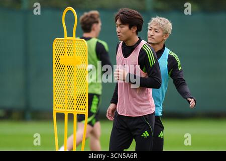 Celtic's Hayato Inamura during a training session at Celtic Lennoxtown ...