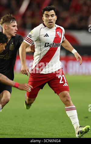 River Plate's defender Marcos Acuna during the warm up before the ...