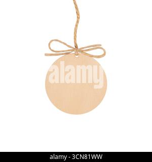Round price tag on wooden board Stock Photo - Alamy