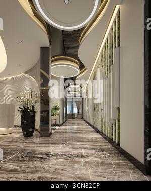 3d render of building entrance lobby interior Stock Photo - Alamy