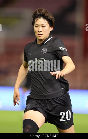 LONDON, ENGLAND - Aoba Fujino of Manchester City WFC scores during The ...
