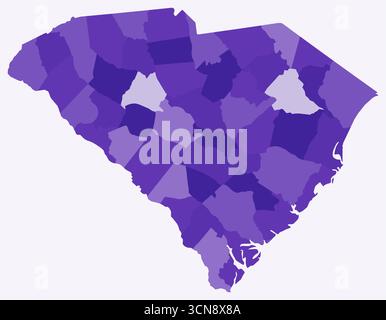 Map of South Carolina with counties. Just a simple state border map ...