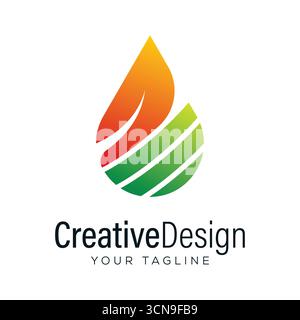 Water drop leaf nature logo design template Stock Vector Image & Art ...