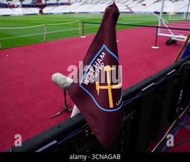 View of the West Ham corner flag ahead of the Premier League match West ...