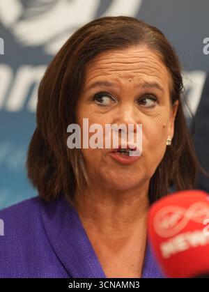 Presidential candidate Catherine Connolly speaks to people at Priory ...