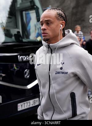 Xavi Simons of Tottenham Hotspur ahead of the Premier League match ...