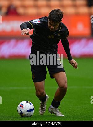 Barnsley's Caylan Vickers dribbles with the ball in the match between ...