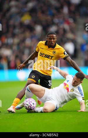 Jackson Tchatchoua Of Wolves during the Leeds United v Fulham Premier ...