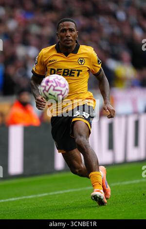 Jackson Tchatchoua Of Wolves during the Leeds United v Fulham Premier ...