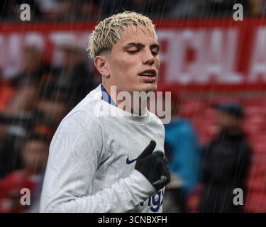 Alejandro Garnacho of Chelsea in the pregame warmup session during the ...
