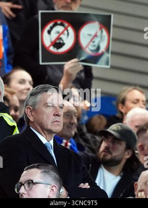 Rangers chairman Andrew Cavenagh (centre) in the stands before the ...