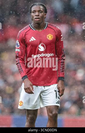 Patrick Dorgu of Manchester United during the Premier League match ...