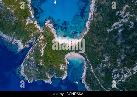 A view of famous beach Porto Timoni, Corfu, Greece f Stock Photo - Alamy