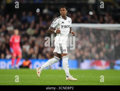 Kevin Santos Lopes De Macedo of Fulham controls the ball during the ...