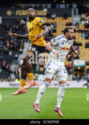 Jackson Tchatchoua Of Wolves during the Leeds United v Fulham Premier ...