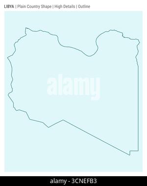 Libya plain country map. High details. Solid style. Shape of Libya ...