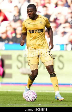 Tyrick Mitchell #3 of Crystal Palace on the ball in London, United ...