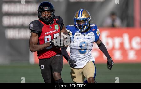 Ottawa, Canada. 20 Sep 2025. Keelan WHITE (81) of the Ottawa Redblacks ...