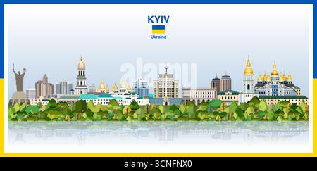 Horizontal frame and border with colors of Ukraine flag, template ...
