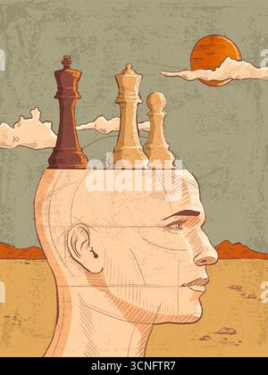 Illustration of chess pieces Stock Photo - Alamy