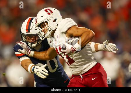 Virginia safety Ethan Minter (30) lines up on defense against Duke ...