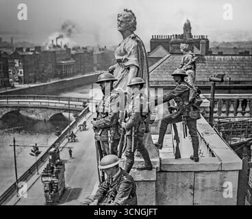The Four Courts in Dublin during the Battle of Dublin. The building had ...