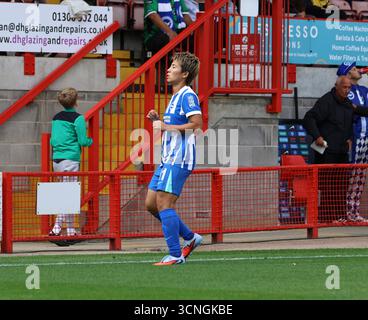 Kiko Seike (11 Brighton & Hove Albion) salutes the crowd during the ...