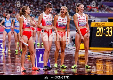 Alicja Wrona-Kutrzepa of Poland competing in the 4x400m women’s relay ...