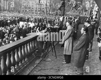 Presidential elections in Germany 1932. Adolf Hitler speaking. Joseph ...