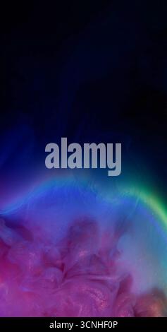 Cosmic flow lens. Blur round prism. Blue gray stream with particles ...