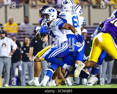 BYU running back LJ Martin (4) carries the ball during the NCAA Big 12 ...