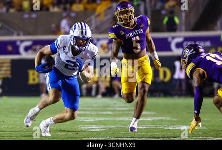 BYU wide receiver Chase Roberts (2) is tackled at the goal line by West ...