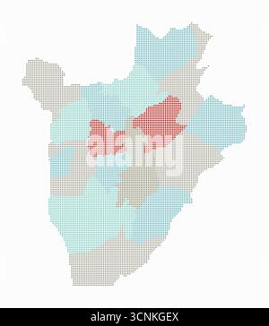 Dots Pattern Vector Map of Burundi. Stylized Silhouette of Burundi ...