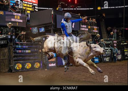 Marco Rizzo of the New York Mavericks rides Big Chili during the ...