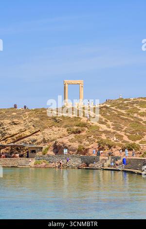 Portara or Apollo Temple on Palatia Island Next to Naxos Island, Greece ...